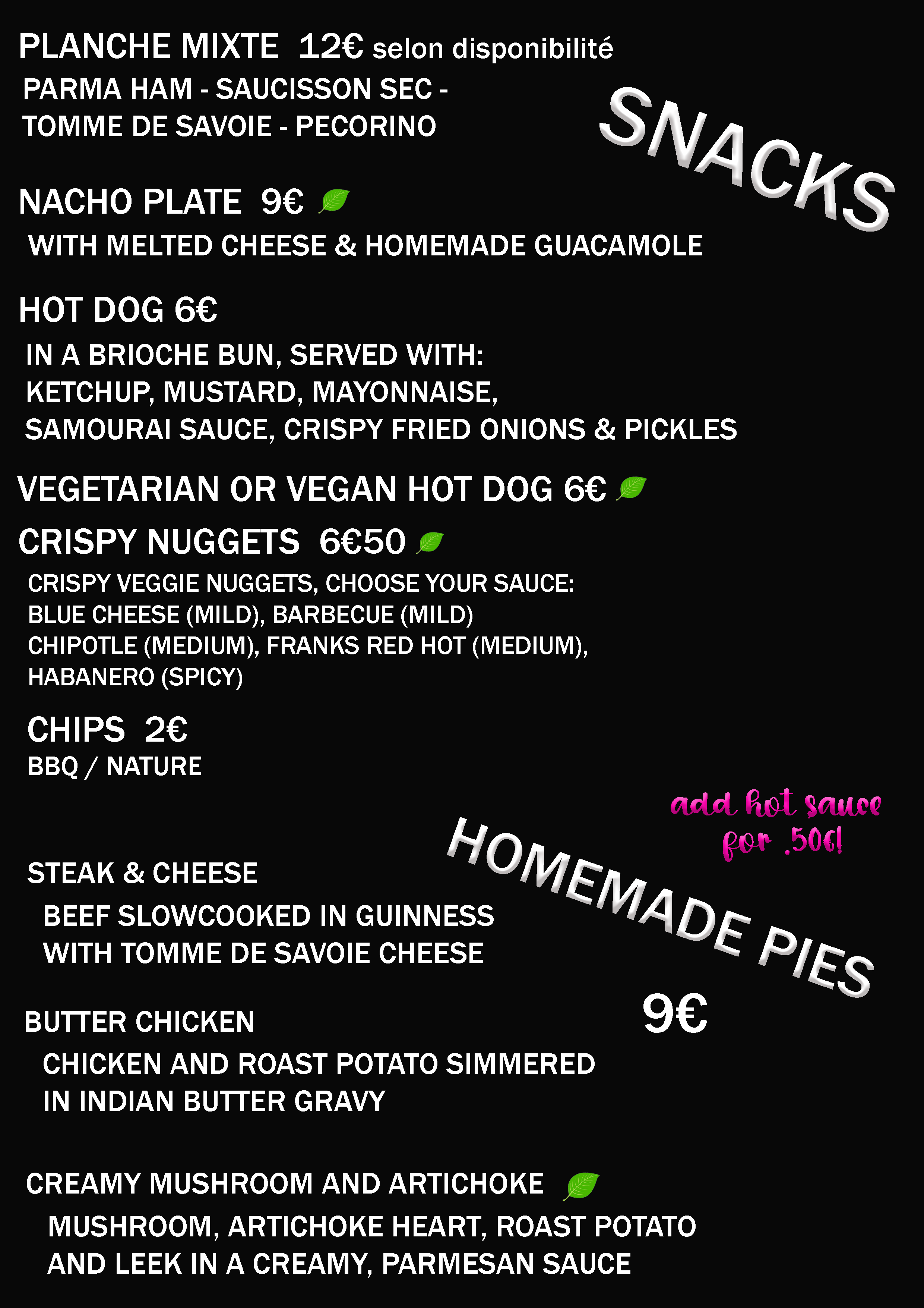 OUR MENUS – BLACK SHEEP SOCIETY
